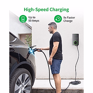 Autel Home Level 2 EV Charger up to 50Amp, 240V, Indoor/Outdoor Car Charging Station, Wi-Fi and Bluetooth Enabled EVSE, Flexible 25-Foot Cable,Hardwired, Dark Gray