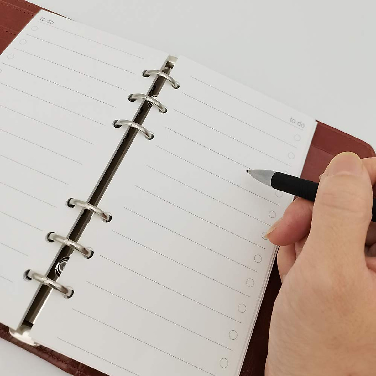 A6 To Do List Refills for Filofax Personal Size Planner/Binder, 6 Hole Punched, 100 Sheets/200 Pages, To Do Planner with Check List Organizing, 100gsm, White, 3.74 x 6.73 Inch