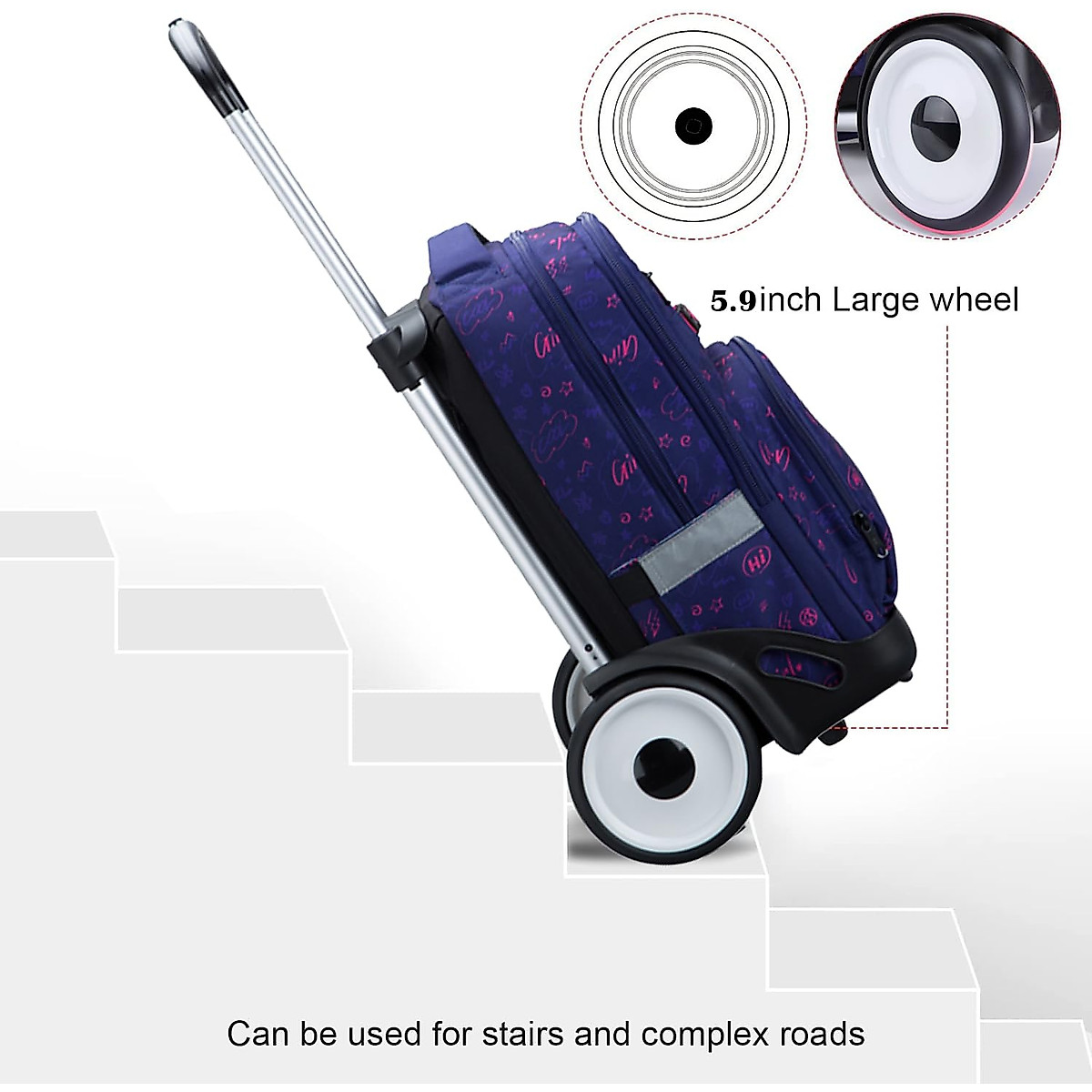 UNIKER Carry-on Bag Fit 15.6 Inch,2-in-1 Convertible Carry-on Luggage with Detachable Backpack,Rolling Backpack with Removable Trolly Cart,Travel Briefcase Underseat Carry on Luggage Women