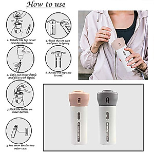 Travigo 4-in-1 Travel Dispenser Bottle, TSA Approved,Includes Four Empty Reusable 1.4 oz. (40 mL) Cosmetic Toiletry Containers for Sanitizer, Soap, Lotions, Skincare, Makeup Products (Pink)