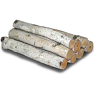 Wilson 15.5"-17.5" Decorative White Birch Logs, Natural Bark Wood Home Décor - 1.5"-3" Dia. (Set of 8)