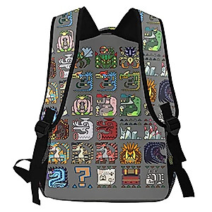 Monster Hunter Backpack,Travel Casual Daypack for Men Women,Multifunction Outdoor Sports Bag