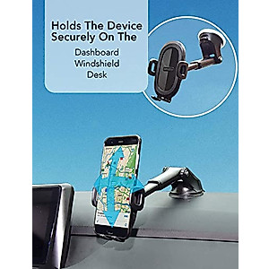 APPS2Car Suction Cup Phone Holder Windshield/Dashboard/Window, Universal Dashboard & Windshield Suction Cup Car Phone Mount with Strong Sticky Gel Pad, Compatible with iPhone, Samsung &Other Cellphone