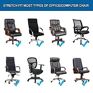 WOMACO Printed Office Chair Covers, Stretch Computer Universal Boss Modern Simplism Style High Back Chair Slipcover - Peony, Large