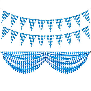 Oktoberfest Fabric Bunting, Oktoberfest Bunting with Oktoberfest Bavarian Pennant Banner for Oktoberfest Party,German Bavarian Beer Festival Decoration Supplies