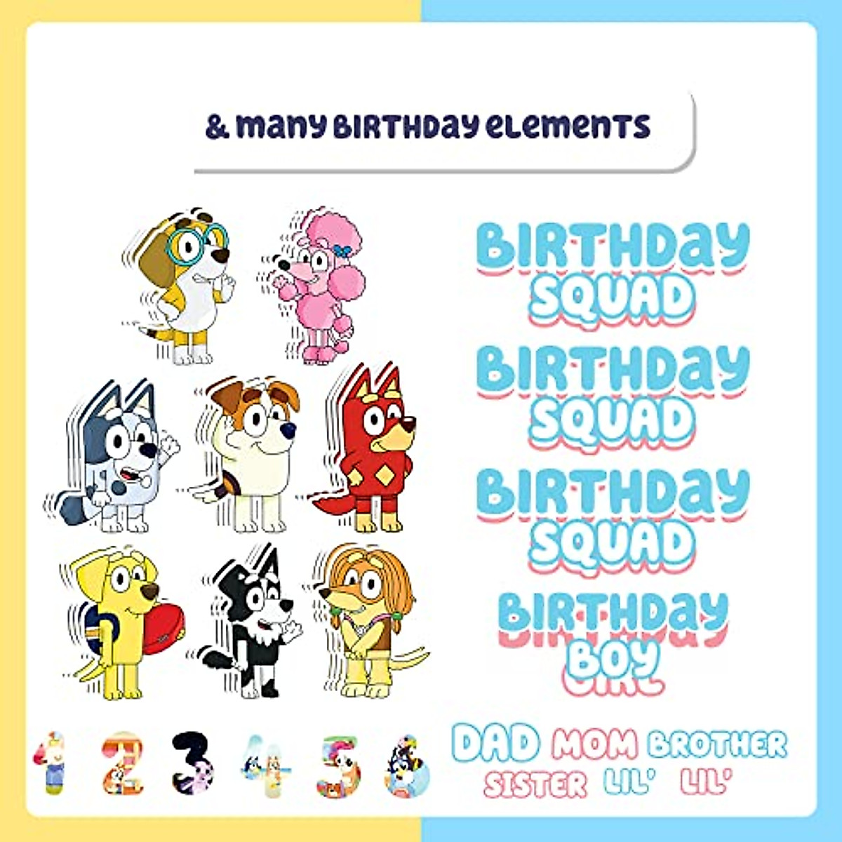 Birthday Iron on Transfer for Family Members Shirts - Blue Dog Print Matching Tees Shirt Silhouette Heat Decal Vinyl Patches Applique for Birthday Party Clothing Decoration Supplies Boy Girl