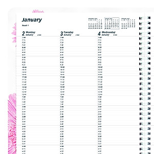Brownline 2023 Pink Essential Weekly Planner, Appointment Book, 12 Months, January to December, Twin-Wire Binding, 11" x 8.5", Pink Daisy (CB950G.05-23)