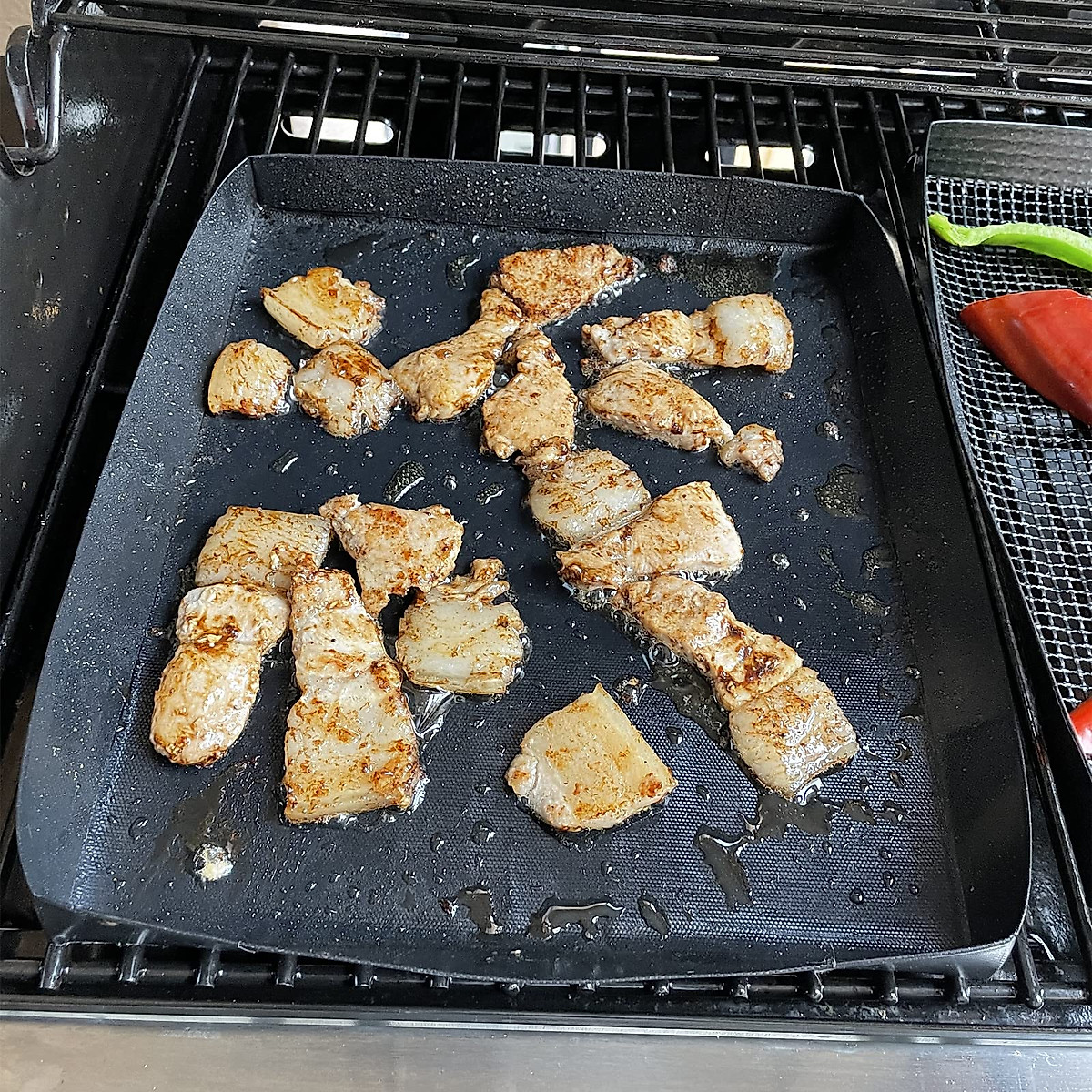 Firsmat Solid PTFE Cooking Basket For Speed Ovens,Quick Oven Basket Tray For Chips Chicken Wings Sub Roll Bread Heating Non Stick PTFE BBQ Tray