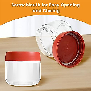 2 Pack 10oz Glass Jars with Screw Lids,Overnight Oats Container with Lids Airtight,Wide Mouth Mason Jars for Overnight Oats,Fruit,Salad,Dressing, Sauc,Sugar,Beans,Spice- Reusable (Green Red)