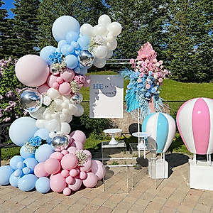 AJOYEGG Baby Blue Balloons Macaron Light Blue Balloon 100pcs 5+12+18Inch, Pastel Blue Party Balloons Garland Kit for Birthday Baby Shower Gender Reveal Wedding Bridal Shower Decoration