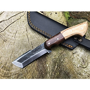Perkin PK999 Hunting Knife with Sheath Fix Blade Knife Tanto Blade