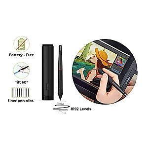 XPPen Artist12 Pro 11.6" Drawing Tablet with Screen Pen Display Full-Laminated Graphics Tablet with Tilt Function Battery-Free Stylus and 8 Shortcut Keys(8192 Levels Pen Pressure and 72% NTSC)