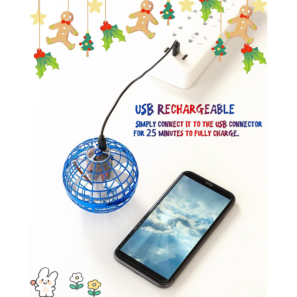 2023 Latest Cool Boys Toys Flying Orb Ball Toys for Ages 8-13 Hand Controlled Boomerang Hover Ball Mini Drone Flying Spinner UFO Magic Space Ball Christmas Birthday Gifts for Boys Girls