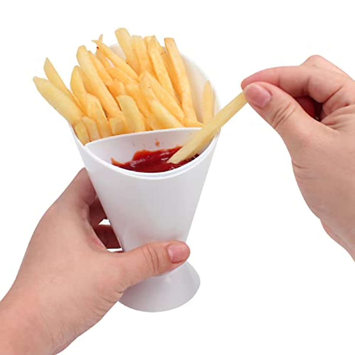 TBWHL IN-car French Fry Holder with Sauce Cup Holder Dip Set 2 In 1 French Fry Cone Dipping Cups For French Fries And Veggies