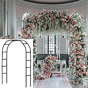 Metal Garden Arbors Wedding Arch Outdoor Indoor Pergola Lightweight Metal Arbor Wedding Garden Arbor Bridal Arch Arbor Party Decoration (Black)