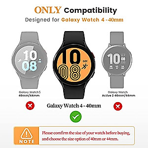 Goton for Samsung Galaxy Watch 5 & 4 Screen Protector 40mm Bling Case Accessories, Crystal Diamond Protective Cover with Tempered Glass Film for Galaxy Watch4 40 mm Pink/RG