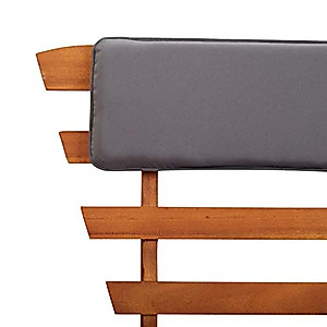 FAMIROSA Outdoor Bench 2-in-1 Convertible Day Bed with Cushion Both Side Adjustable Acacia Wood Garden Bench for Backyard, Balcony, Lawn, Poolside Furniture