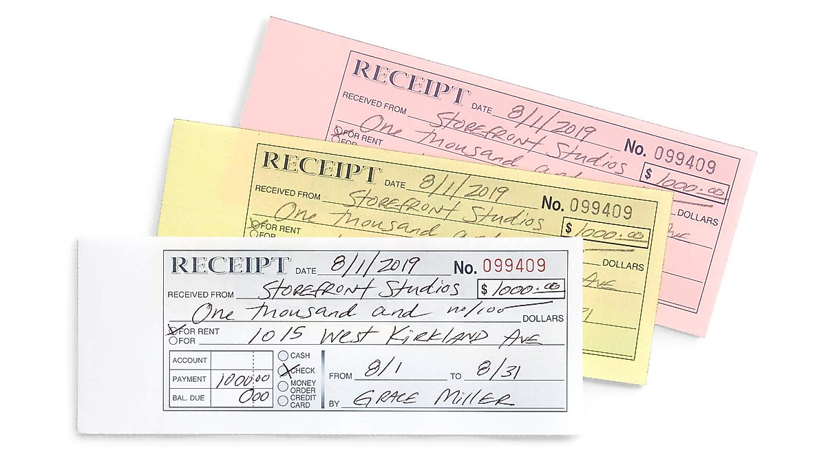 Blue Summit Supplies Triplicate Receipt Books for Business, 5 Pack