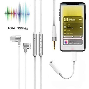 Lightning to 3.5mm Headphone Jack Adapter, Apple MFi Certified Digital Hi-Fi Audio Earphone Connector for iPhone 12/12 Pro Max 11 Pro/XS/XR/X/8 7 SE, iPad Pro Mini, Support iOS 10~14.4 and Later