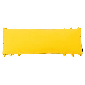 Safavieh Home Collection Grema Boho 12 x 36-inch Yellow Fringe Decorative Accent Pillow PLS7142C-1236, 12"x36"