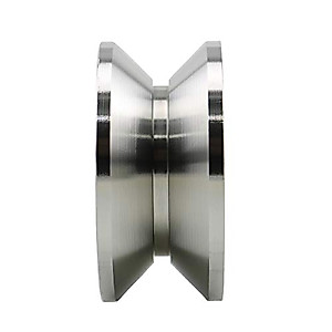 Heyous V Groove Stainless Steel Silent Pulley - 600LB, Silver Tone