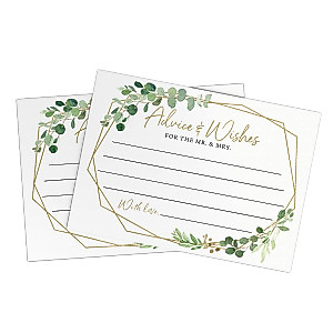 Printed Party Bridal Shower Game Set – 5 Fun Games and Activities for 50 Guests, Includes Bingo, Trivia, and Advice Cards, Botanical Greenery Wedding Shower Games