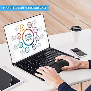 LAVO-TECH Wireless Bluetooth Keyboard Case 10.2" 10.5" with Touchpad for iPad 9th 8th 7th Gen, iPad Air 3rd, iPad Pro 10.5", Smart Wireless Keyboard Case 360° Full Protection Cover