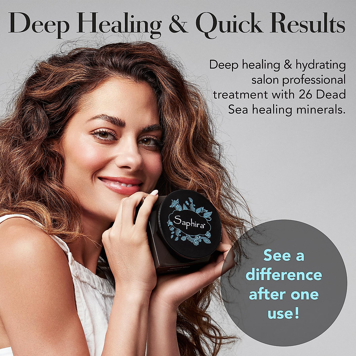 Saphira Mineral Mud Hair Mask, Deep Healing Hair Treatment for Dry, Damaged, Bleached, Color-Treated Hair and Scalp, Sulfate-Free, Paraben-Free, Repairs, Hydrates and Adds Shine, 8.5 Ounce