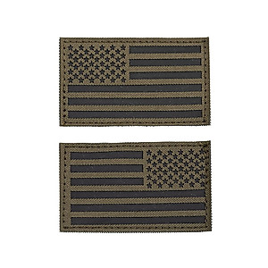 EXCELLENT ELITE SPANKER 2 Pcs American Flag Patch Reflective USA Flags Patches PVC Tactical Patch for Backpack Vest Clothes Hat Patch Military Team Patch (Ranger Green)