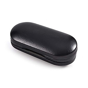 HOM-outdeer [2 in 1] Dual Glasses Case Hard Shell Eyeglass Case Protective for 2 Eyeglasses (Not Suitable for Sunglasses) (black)