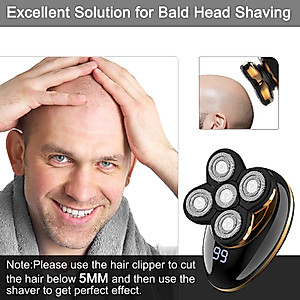 Head Shavers for Bald Men,Kibiy Electric Shavers for Bald Men Cordless,Men's Electric Shaver Bald Head Shavers for Men Rechargeable Shaver for Men Waterproof Rotary Shaver Grooming Kit