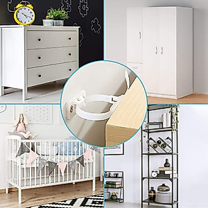 Furniture Straps Baby Proofing Anti-tip Wall Anchor Kits (12-pack) Cabinet Locks & Straps Protect Toddler and Pet from Falling Furniture,Adjustable Child Safety Straps Earthquake Resistant (12)