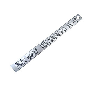 Shinwa H-101A 150 mm Rigid (15 mm x 0.5 mm) Zero Glare Satin Chrome Stainless Steel Machinist Engineer Ruler / Rule with Graduations in mm and .5 mm