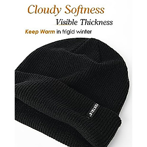 FURTALK Beanie Hat for Women Men Winter Hat Womens Cuffed Beanies Knit Skull Cap Warm Ski Hats Black