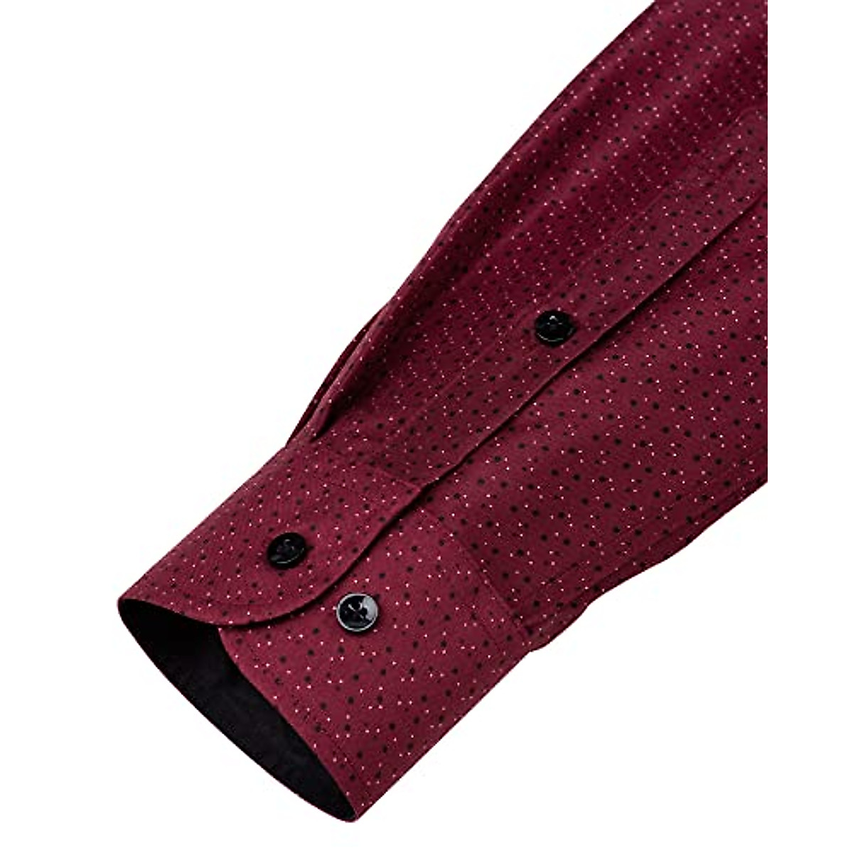 J.VER Men's Casual Long Sleeve Dress Shirt Print Business Button Down Shirts Burgundy 3X-Large