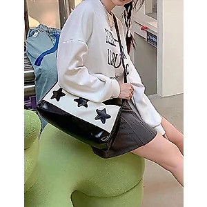 FCOOLYEET Messenger Bag Y2K Aesthetic Star Crossbody Bag Retro Grunge Shoulder Bag for Men and Women (Z#star)