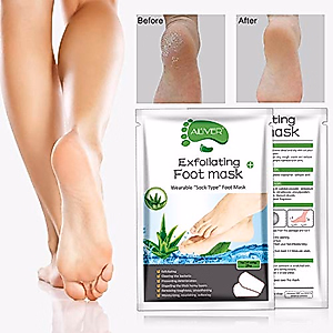 Foot Peel Mask 3 Pack， Exfoliator Peel Off Calluses Dead Skin Callus Remover，Baby Soft Smooth Touch Feet-Men Women (Aloe Vera)