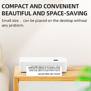 Thermal Printer, Portable Printer for Travel Mini Inkless Printer, Inkless Printer Support A4 Papers with 300 DPI Resolution, and USB Connectivity for Office
