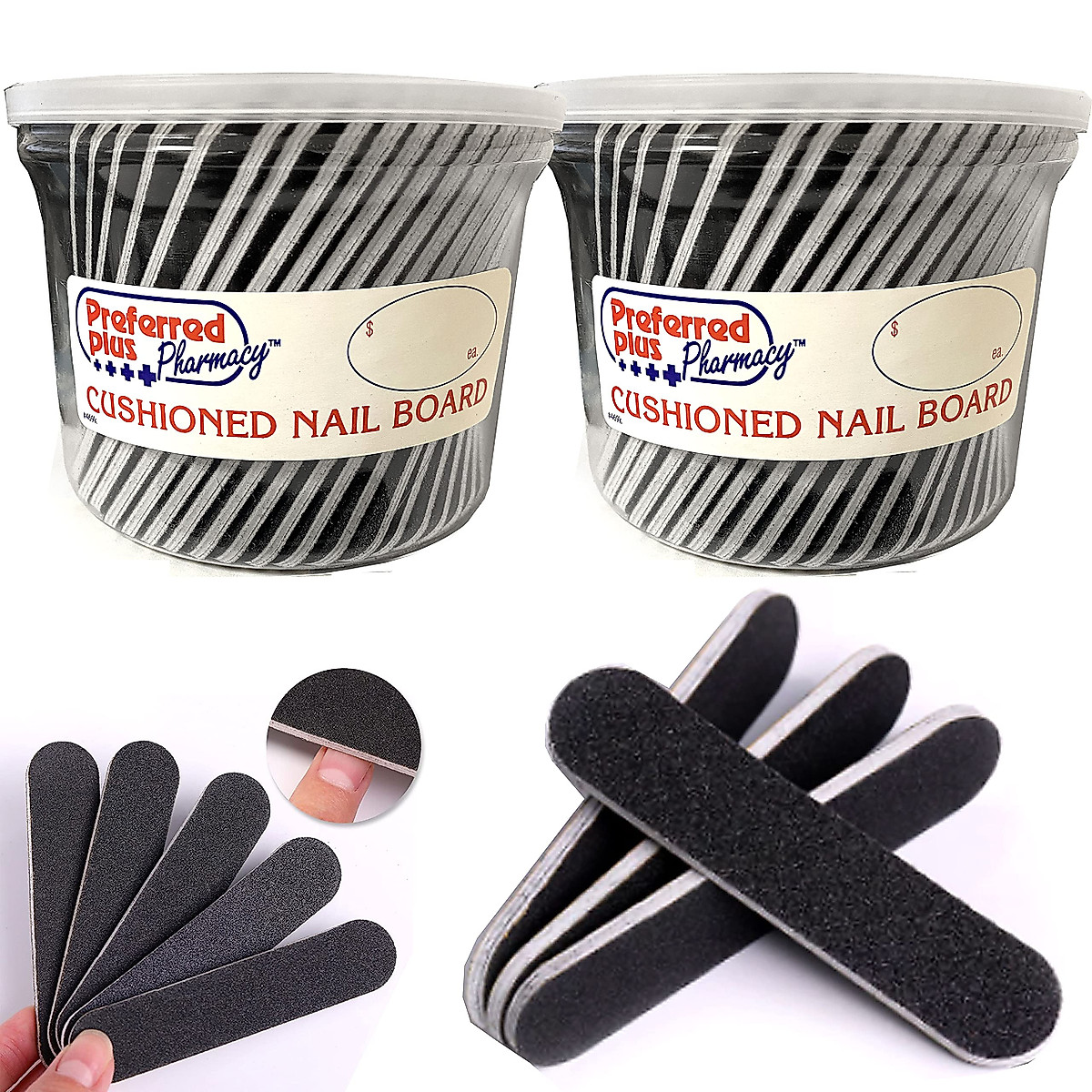 120 Ct Professional Nail Files Emery Board 4.5" Double Sided Bulk