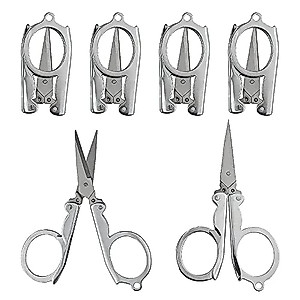 XINMEIWEN 12Pcs Small Folding Scissors Portable Travel Scissors Stainless Steel Cutter Mini Scissors Set for Home Office and Travel Trip Scissors