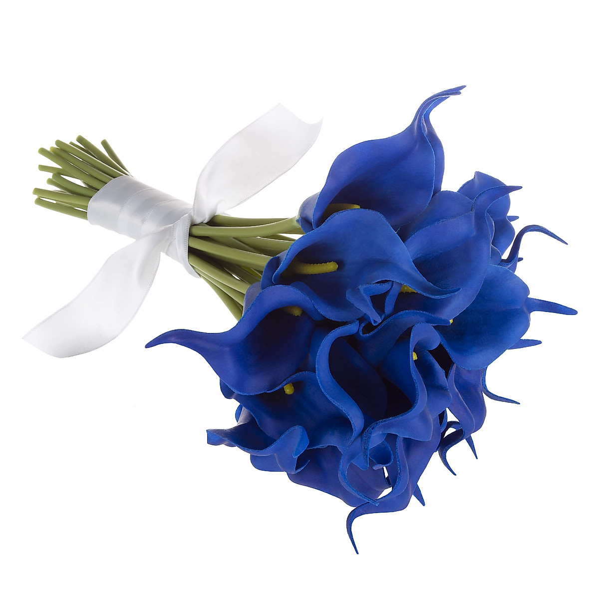 Pure Garden Artificial Calla-Lily with Stems - Real Touch Fake Flowers for Home Décor, Wedding, Bridal/Baby Shower, More- 24 Pc Set (Royal Blue)