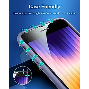 ESR Tempered-Glass Screen Protector Compatible with iPhone SE 3/SE 2 (2022/2020) and iPhone 8/7, Easy Installation Frame, Scratch Resistant, Case Friendly, 2 Pack