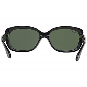Ray-Ban Women's RB4101 Jackie Ohh Butterfly Sunglasses, Black/Dark Green, 58 mm
