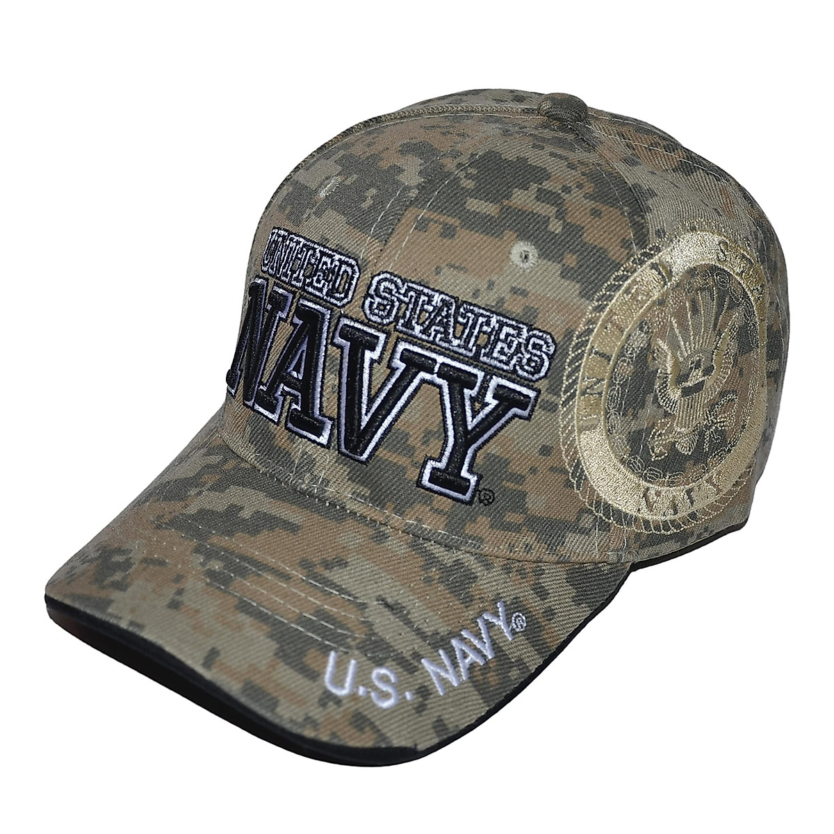Icon Sports Group US Navy Hat Official Licensed Military Cap, Unisex Embroidered Camo Armed Forces Baseball Cap, One Size