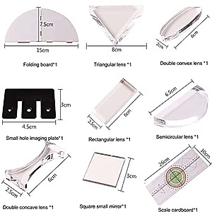 Sgdodky Optical Experiment Kit, DIY Projects Physics Set, Optical Concave Convex Lens Prism Set, Optical Bench Pinhole Imaging Various Optical Experiments Can Be Performed