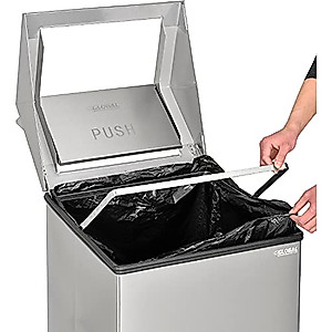 Global Industrial 40 Gallon Stainless Steel Swing Top Receptacle