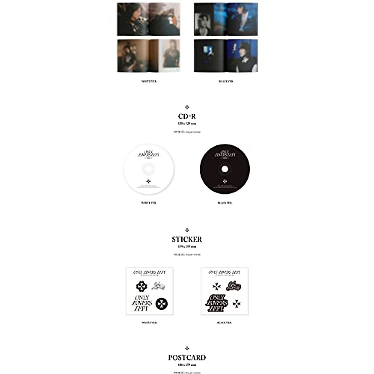 WOODZ ONLY LOVERS LEFT 3rd Mini Album White Ver CD+1p Folding Poster On Pack+96p Booklet+1p Sticker+1p Post+1p Lyrics Bookmark+1p PhotoCard+1p Message Card+Tracking Kpop Sealed