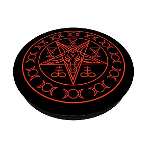 Red Pentagram Sigil of Baphomet Lucifer & Triple Goddess PopSockets Swappable PopGrip