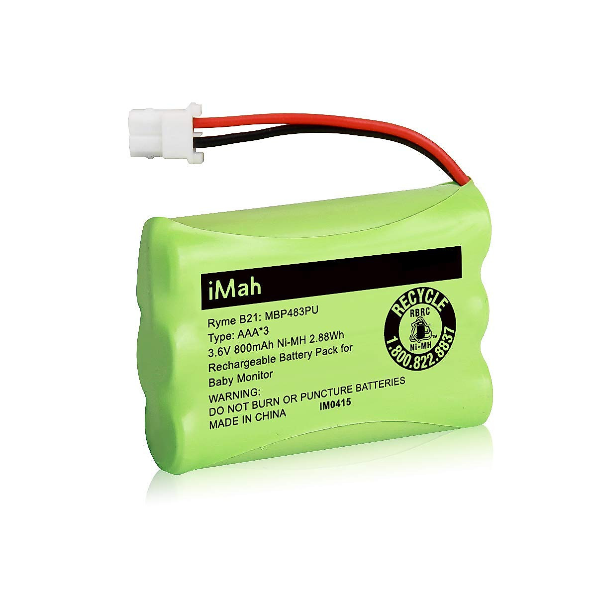 iMah Ryme B21 Battery Compatible with Motorola Baby Monitor MBP33XL (only fits MBP33S MBP36 MBP36S newer 800mAh version) MBP481 MBP482 MBP483 (Don't fit MBP33 MBP33S MBP36 MBP36S older 900mAh version)