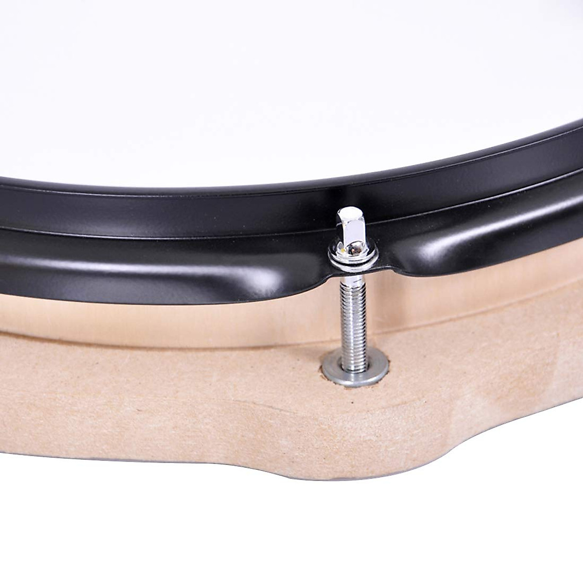 Tosnail 12-Inch Silent Drum Practice Pad with Wooden Base and Steel Frame